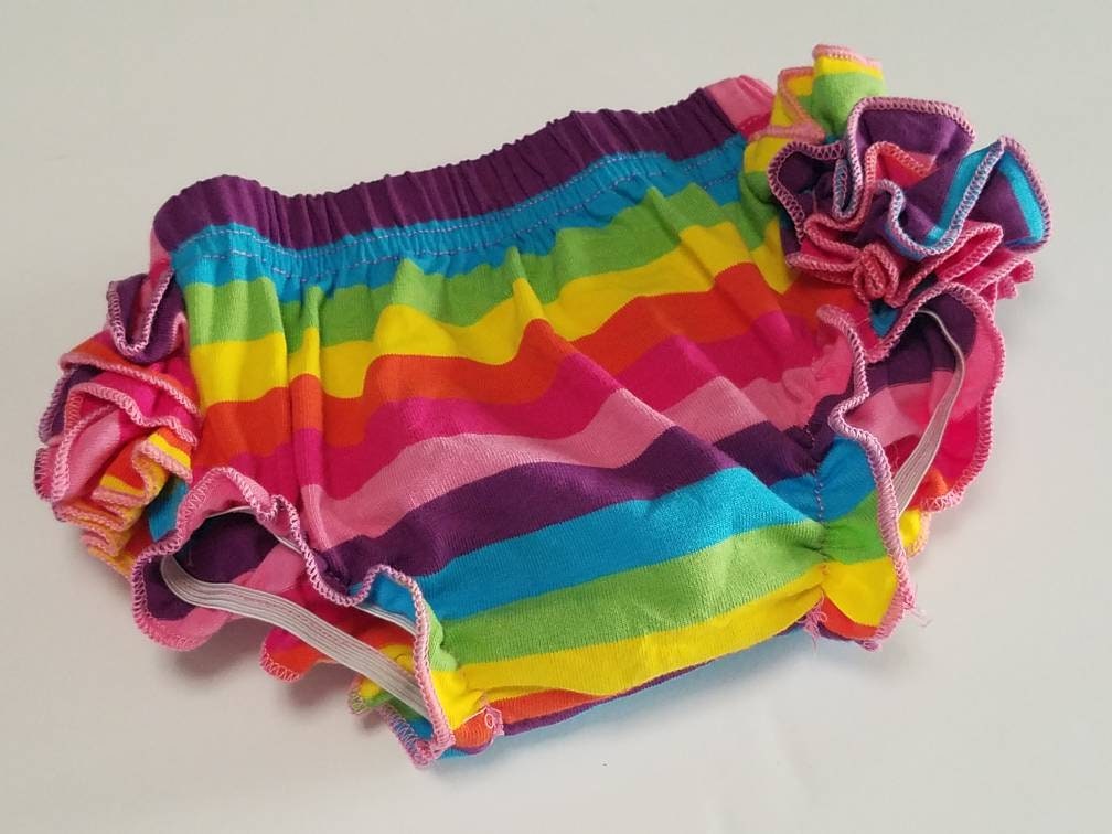 Rainbow Baby Ruffle Bloomer, Diaper Cover, Baby Rainbow Ruffle Pants ...