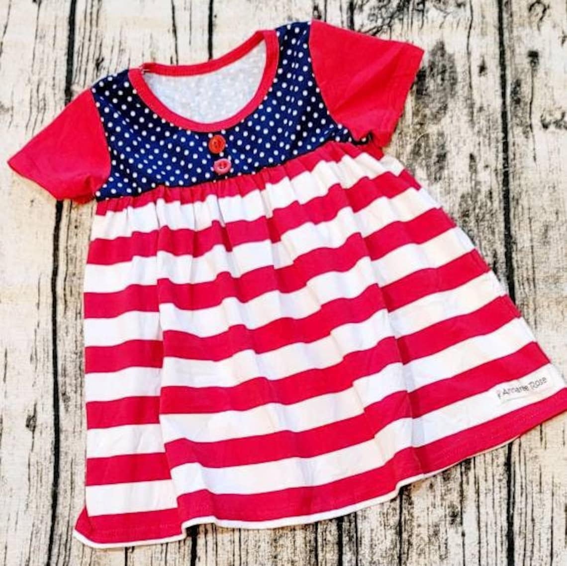 Red White and Blue Polka Dot Little Girls Dress Patriotic - Etsy