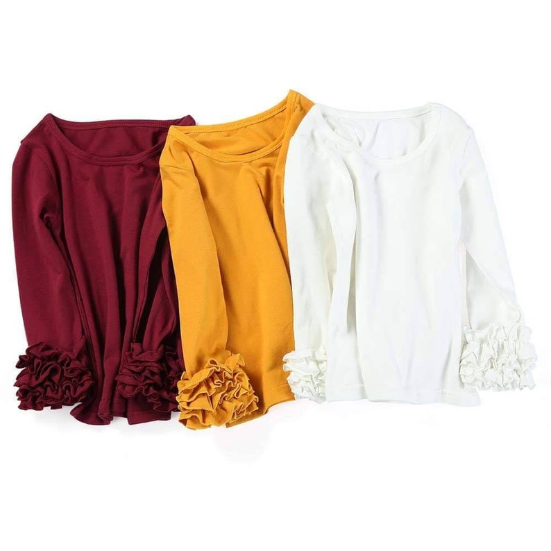 Girls Mustard Yellow Icing Ruffle Shirt, Toddler Boutique Little Girls ...