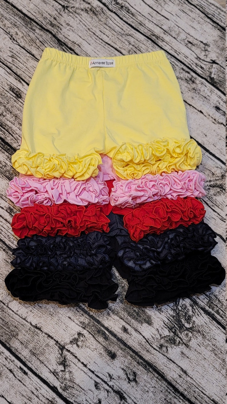 Ruffle Shorts Red Yellow Blue Little Girls Shorts, Cotton Toddler ...