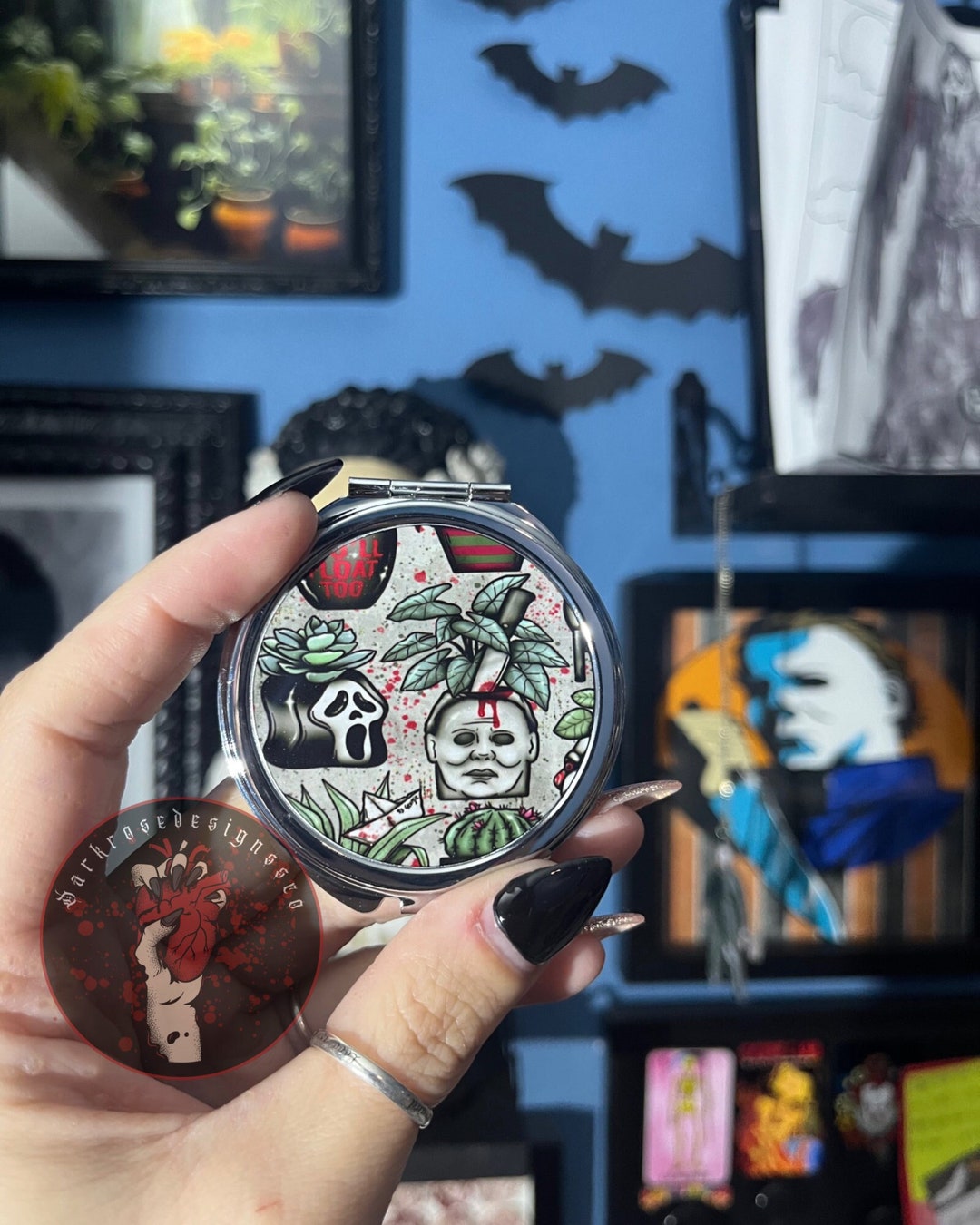 Horror, Spooky, Compact Mirrors - Etsy
