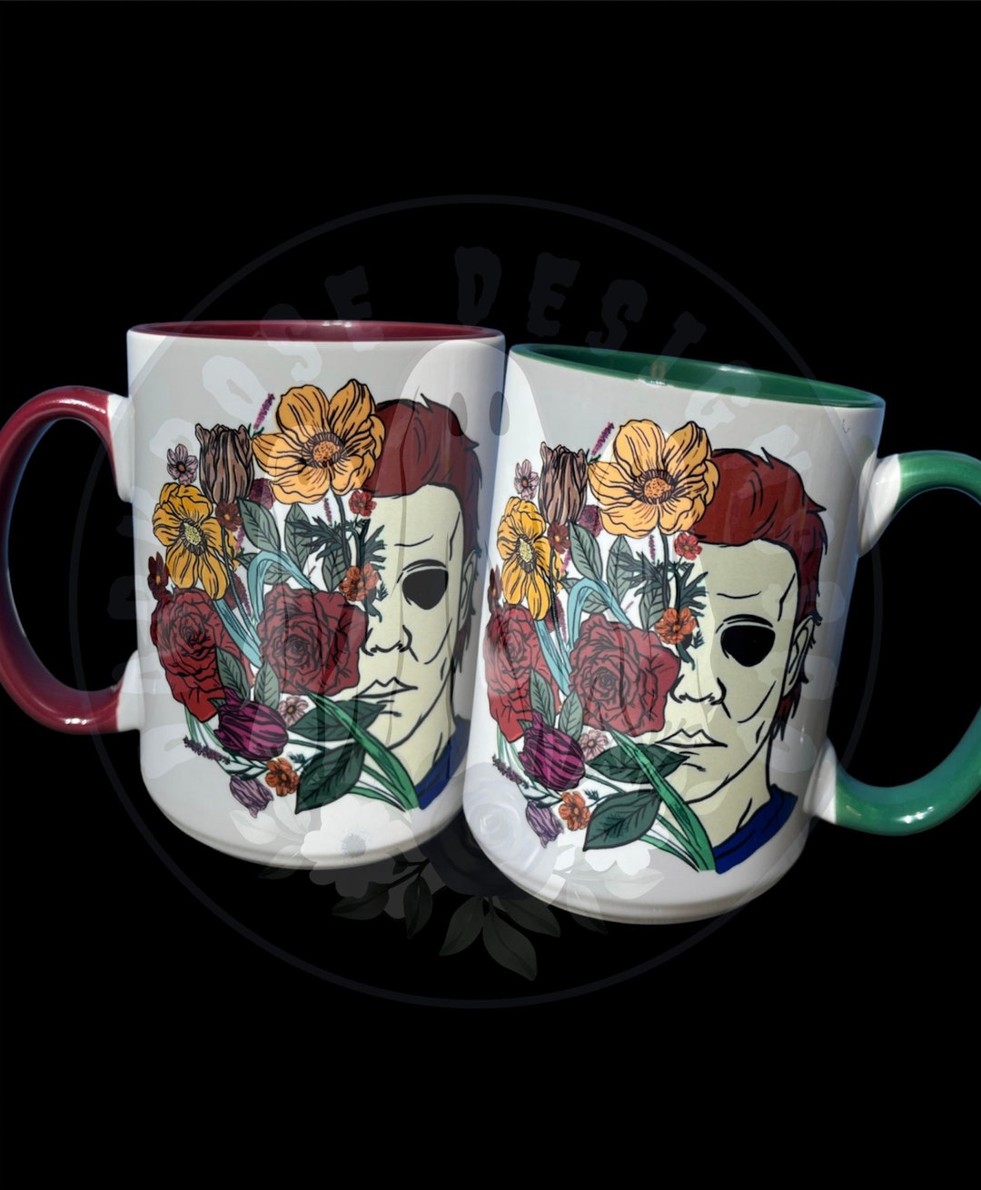 Michael Myers Floral Mug - Etsy