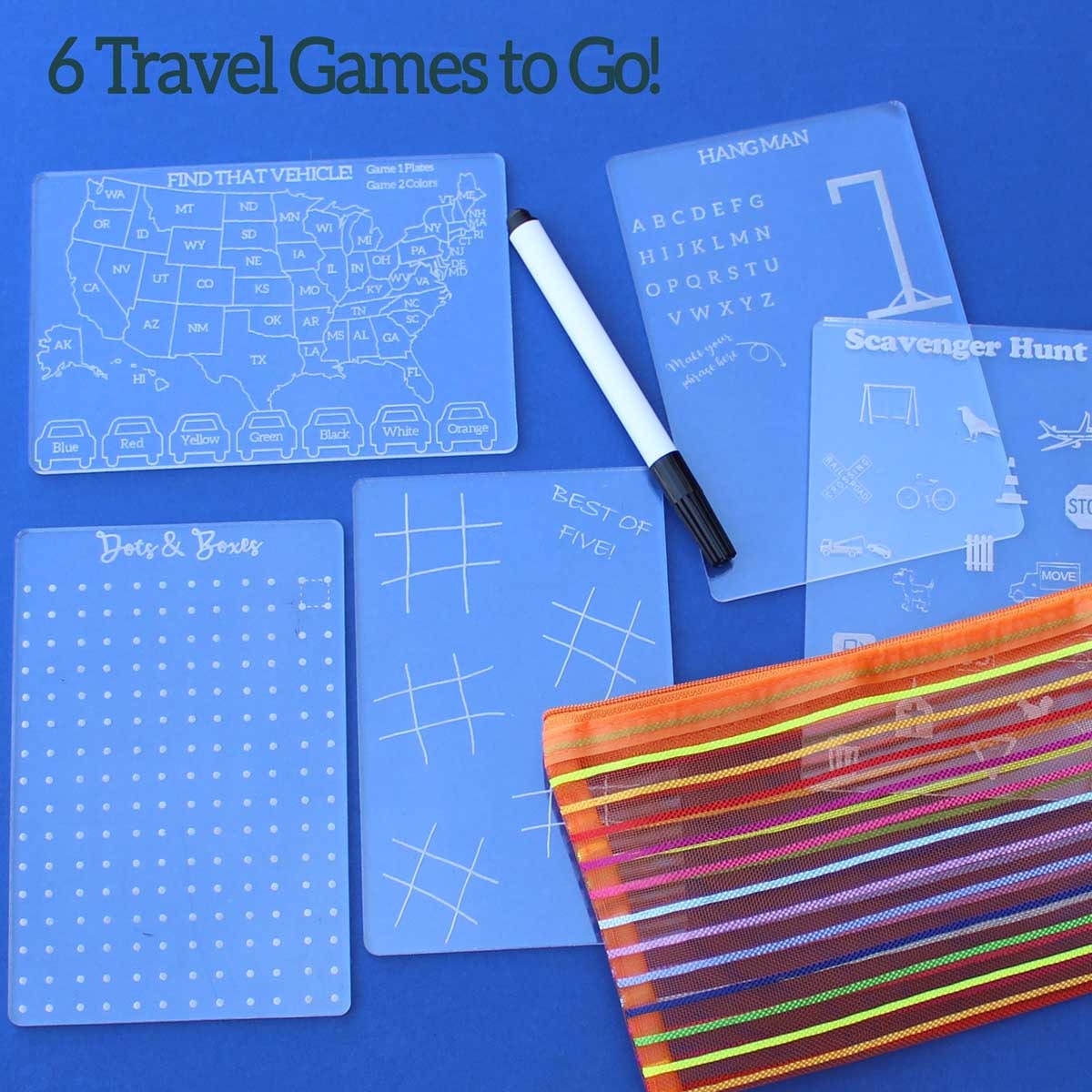 Dry Erase Wipe Clean Travel Game Set | Etsy