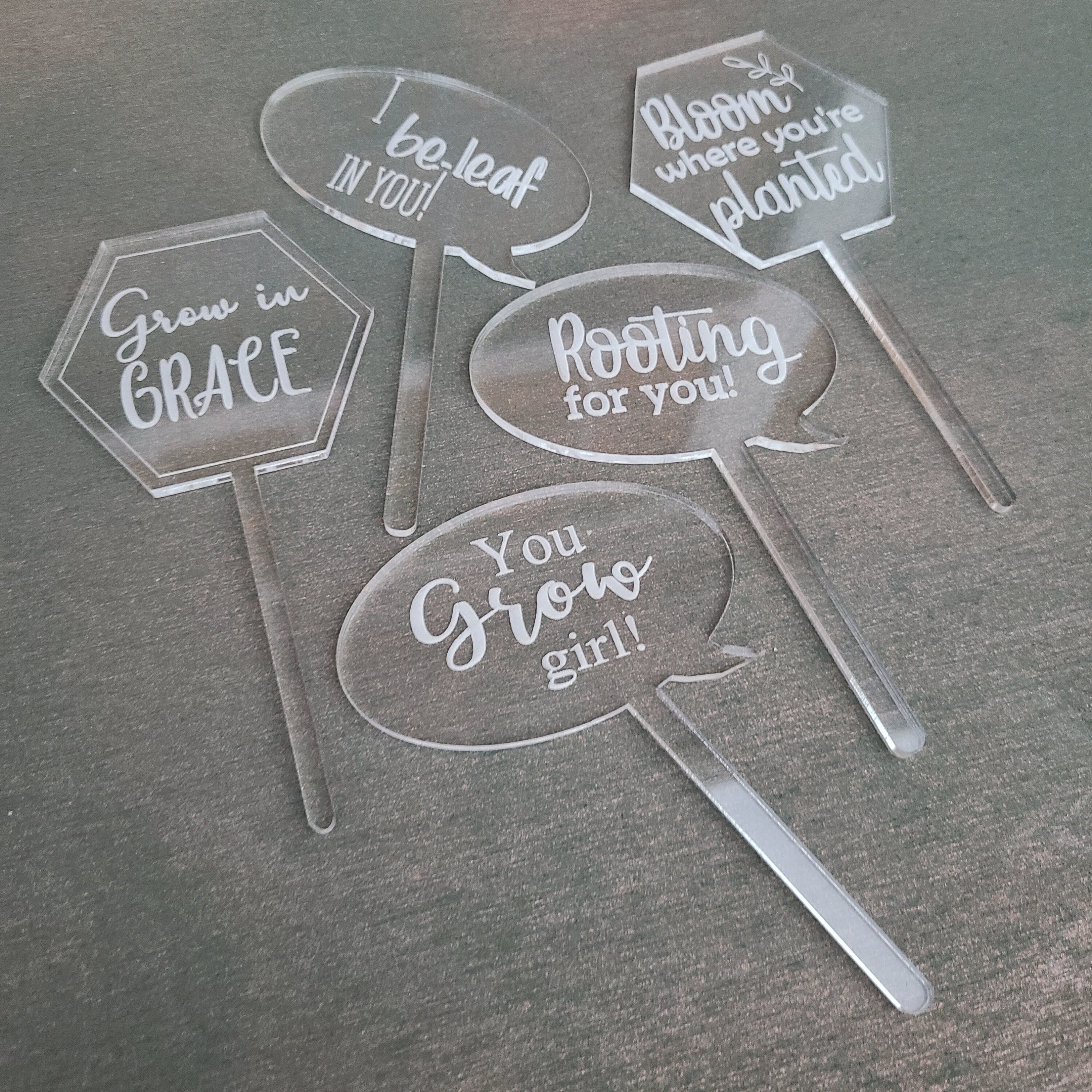 Plant Tag Stakes Funny & Inspirational set of 5 - Etsy