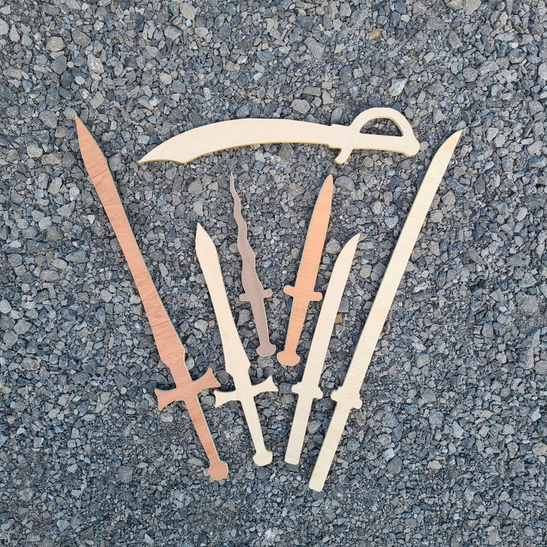 Kids Wooden Toy Swords & Daggers, Unfinished for Crafts - Etsy