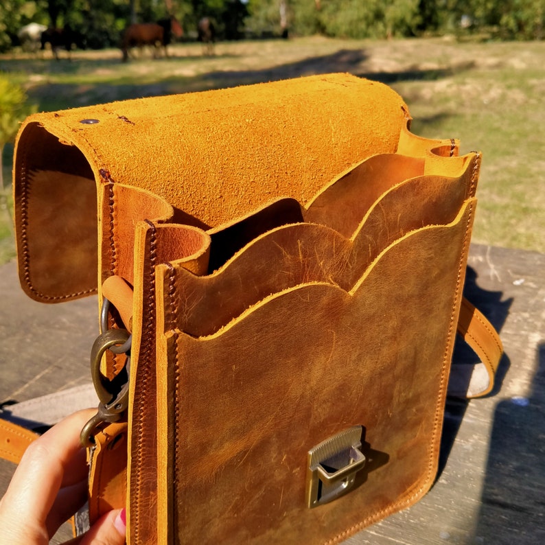 Small Leather Bag for Men, Leather Handbag, Men's Messenger Bag ...