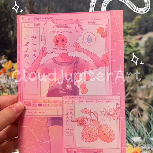 Cute Pink MS Paint Twitch Overlay Creative Art Stream - Etsy