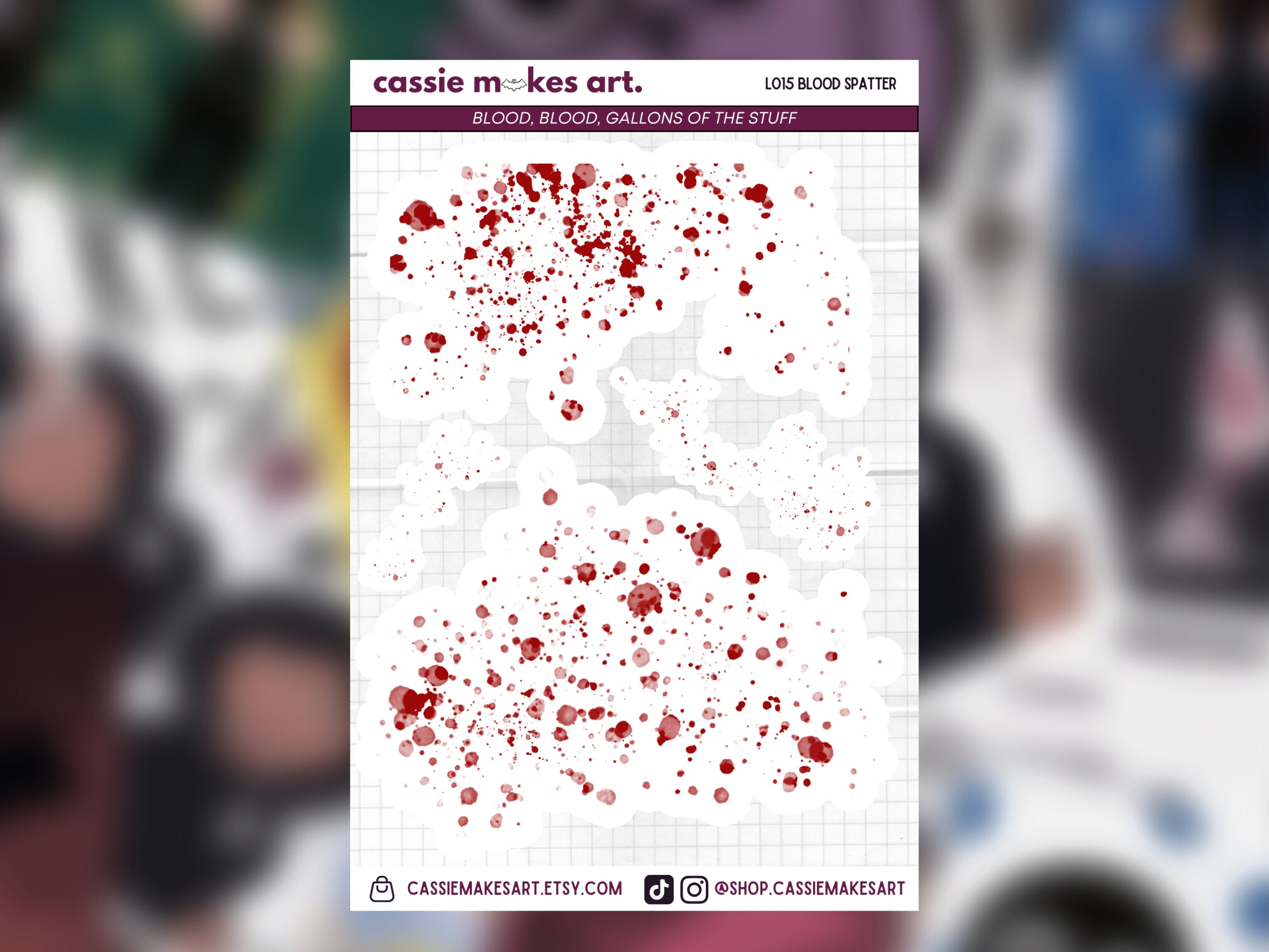 Blood Splatter Stickers Clear Planner Stickers Halloween - Etsy