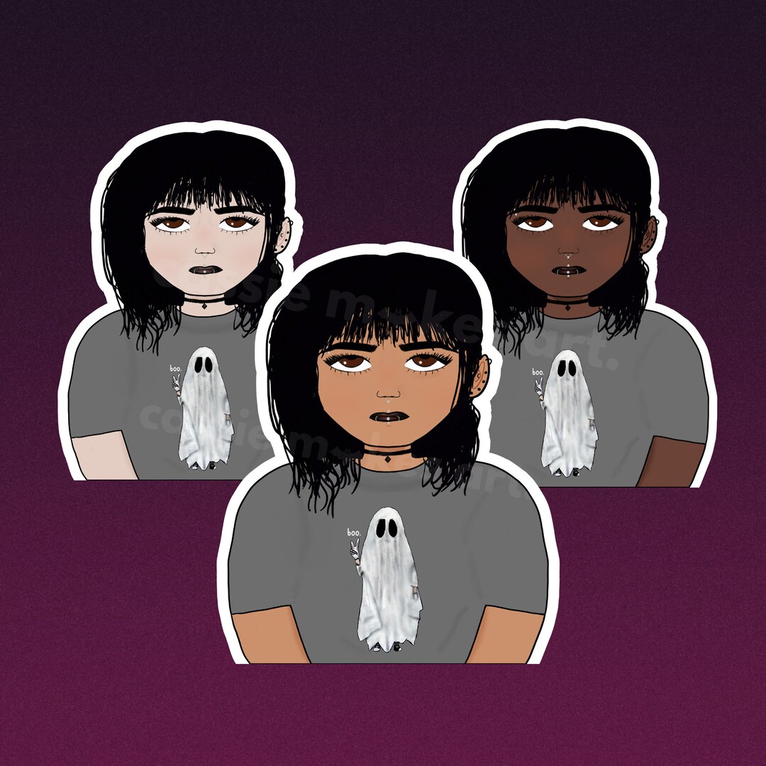 Emo Girl Sticker, Waterproof Halloween Sticker, Alternative Girl, Emo ...