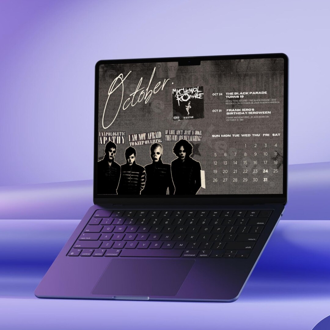 2025 Emo Desktop Wallpaper Calendar: MCR Tour Dates (digital Download ...