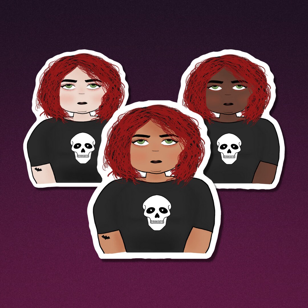 Emo Girl Sticker, Waterproof Halloween Sticker, Alternative Girl, Emo ...