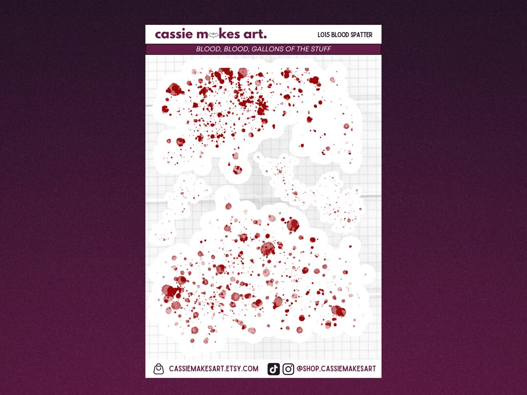 Blood Splatter Stickers Clear Planner Stickers Halloween - Etsy