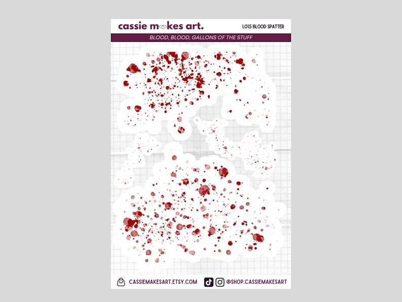 Blood Splatter Stickers Clear Planner Stickers Halloween - Etsy