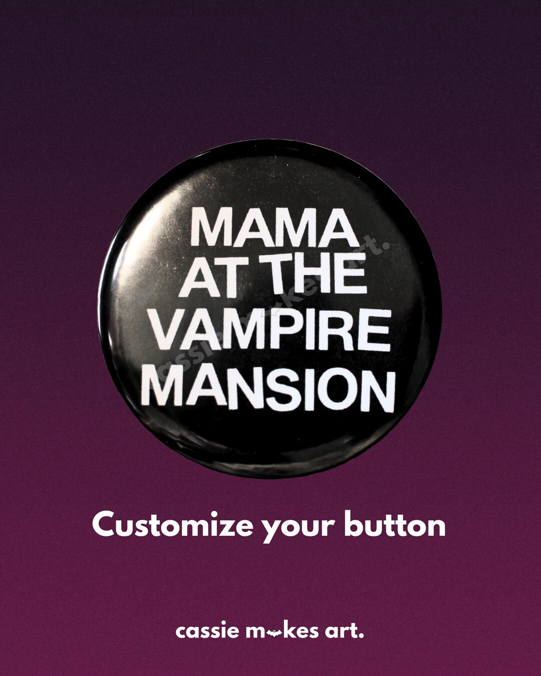 Custom Vampire Mansion Button, Custom Button, Elder Emo Button, Emo Button, Emo Pin, Vampire Pin ...