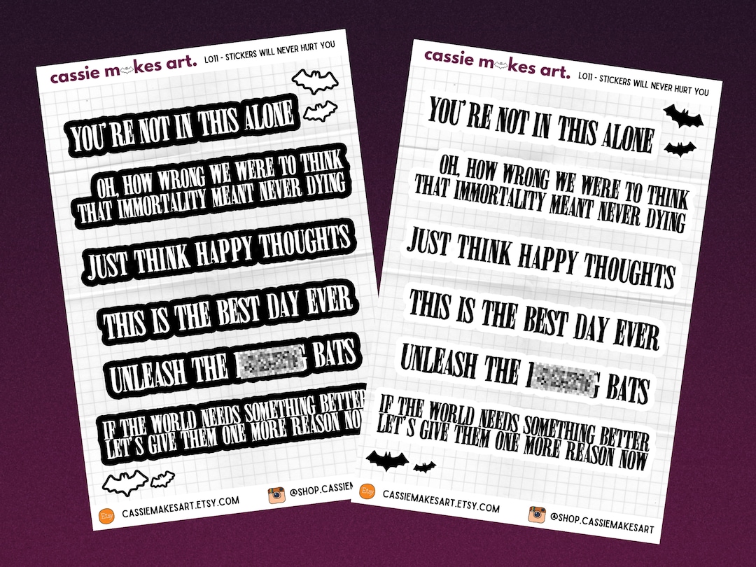 Punk Rock Bat Stickers: Emo Alternative Decals - Etsy