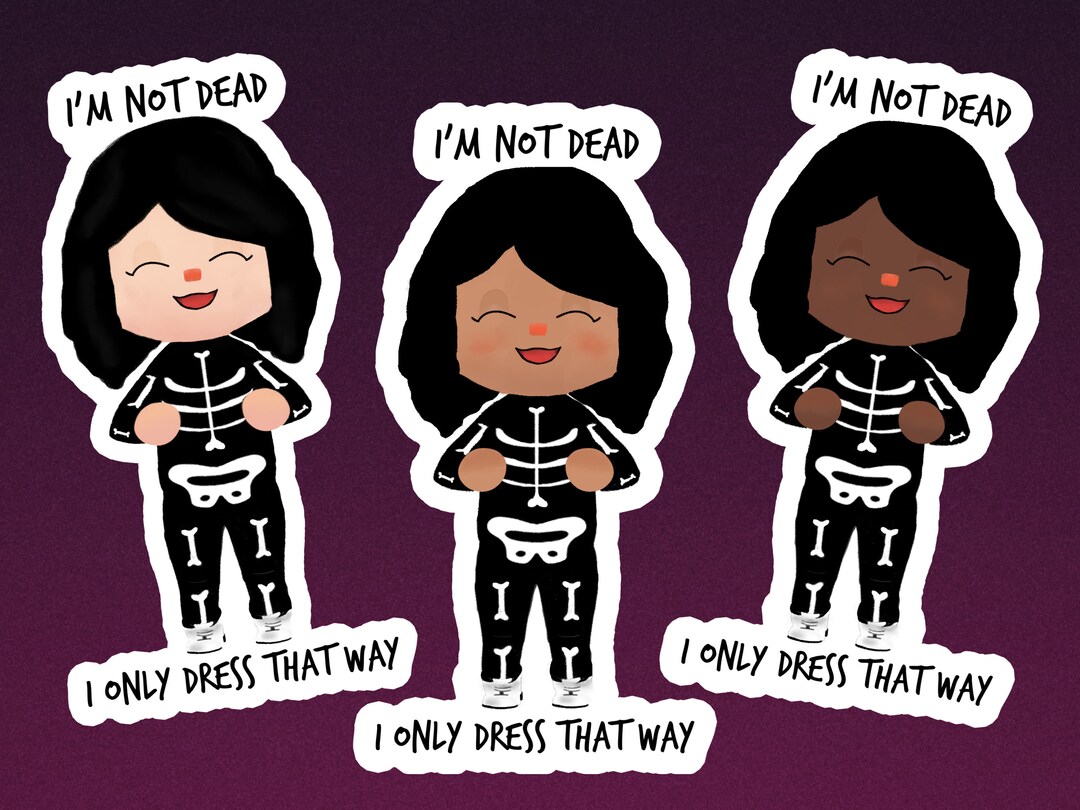 Emo Girl Cartoon Sticker: Alt Goth Style, Choose Your Skin Tone - Etsy