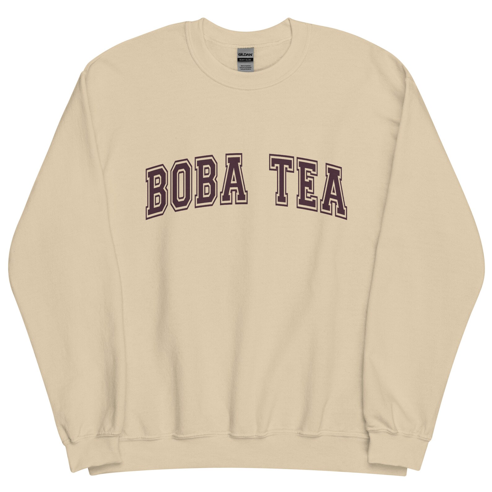 Boba Tea Varsity Letter Foodie Gildan Crewneck Gifts for Food - Etsy