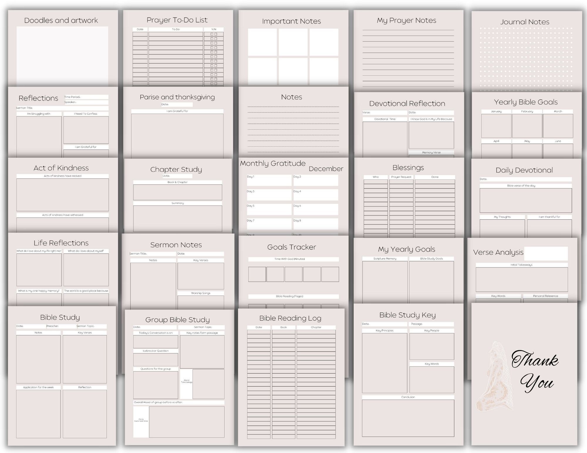 Prayer Planner and Journal. Prayer Notes, Sermon Notes, Prayer ...