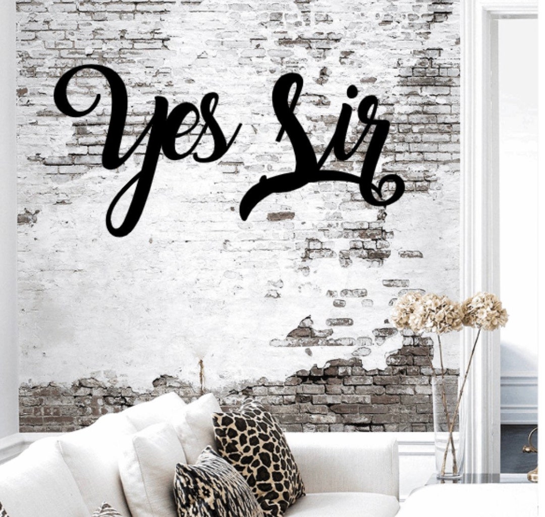 Yes Sir Metal Wall Decor, Art Metal Wall Art Bedroom Word Cut Out Rude ...