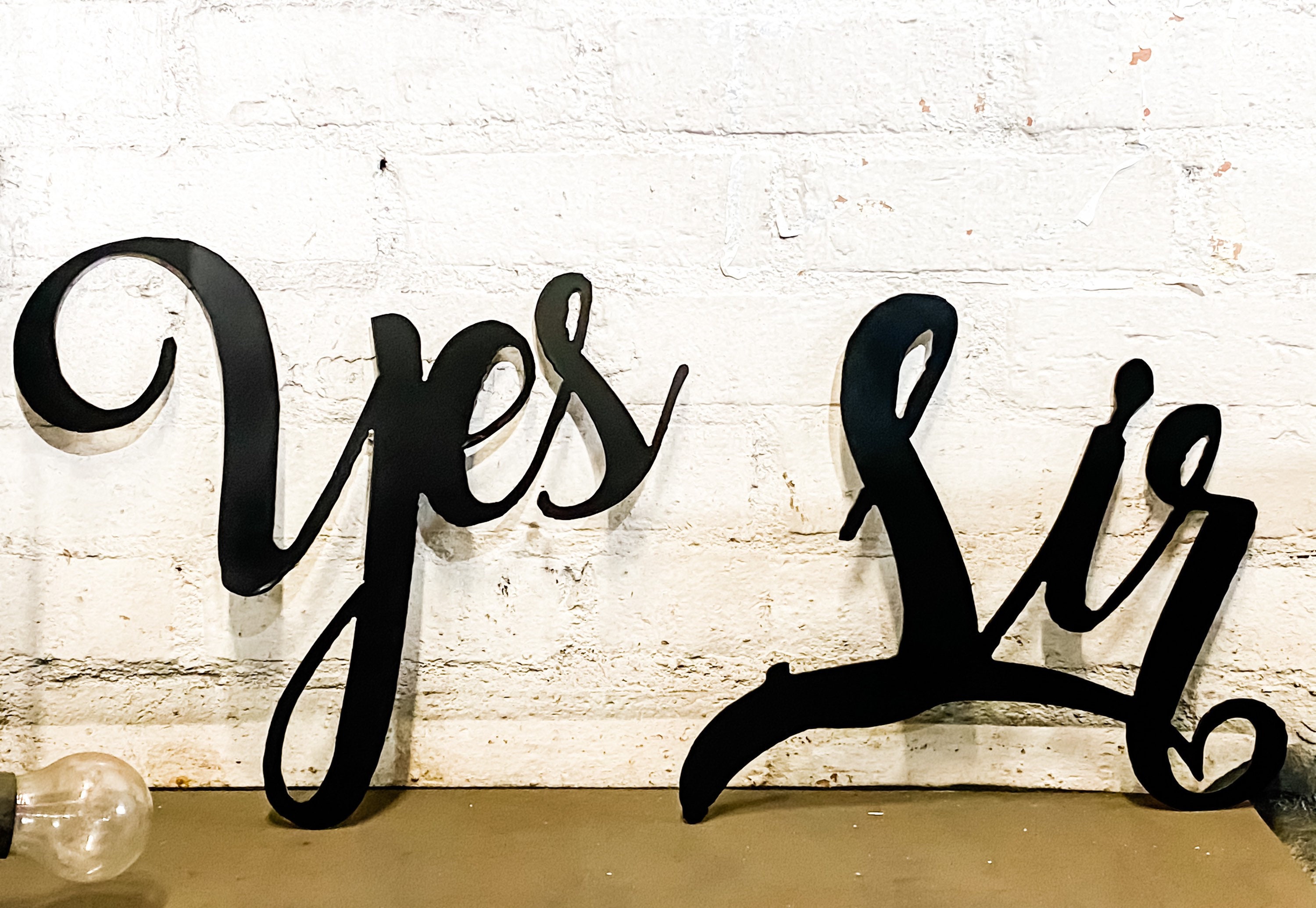 Yes Sir Metal Wall Decor, Art Metal Wall Art Bedroom Word Cut Out Rude ...