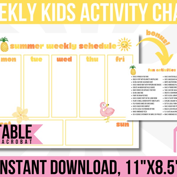 Printable SUMMER 2023 Planner Bundle Summer Calendar Summer Checklist ...