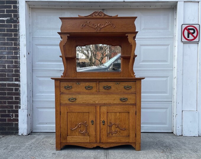 Gorgeous Antique Solid Oak Buffet - Etsy