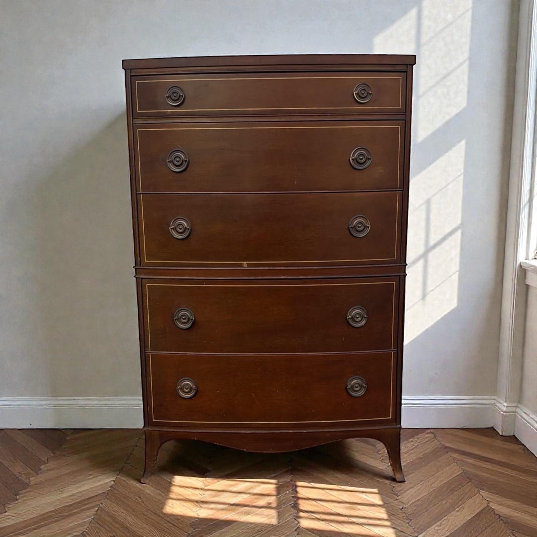 Antique Mahogany Highboy Dresser | Early 1900s Colonial Revival Tall ...