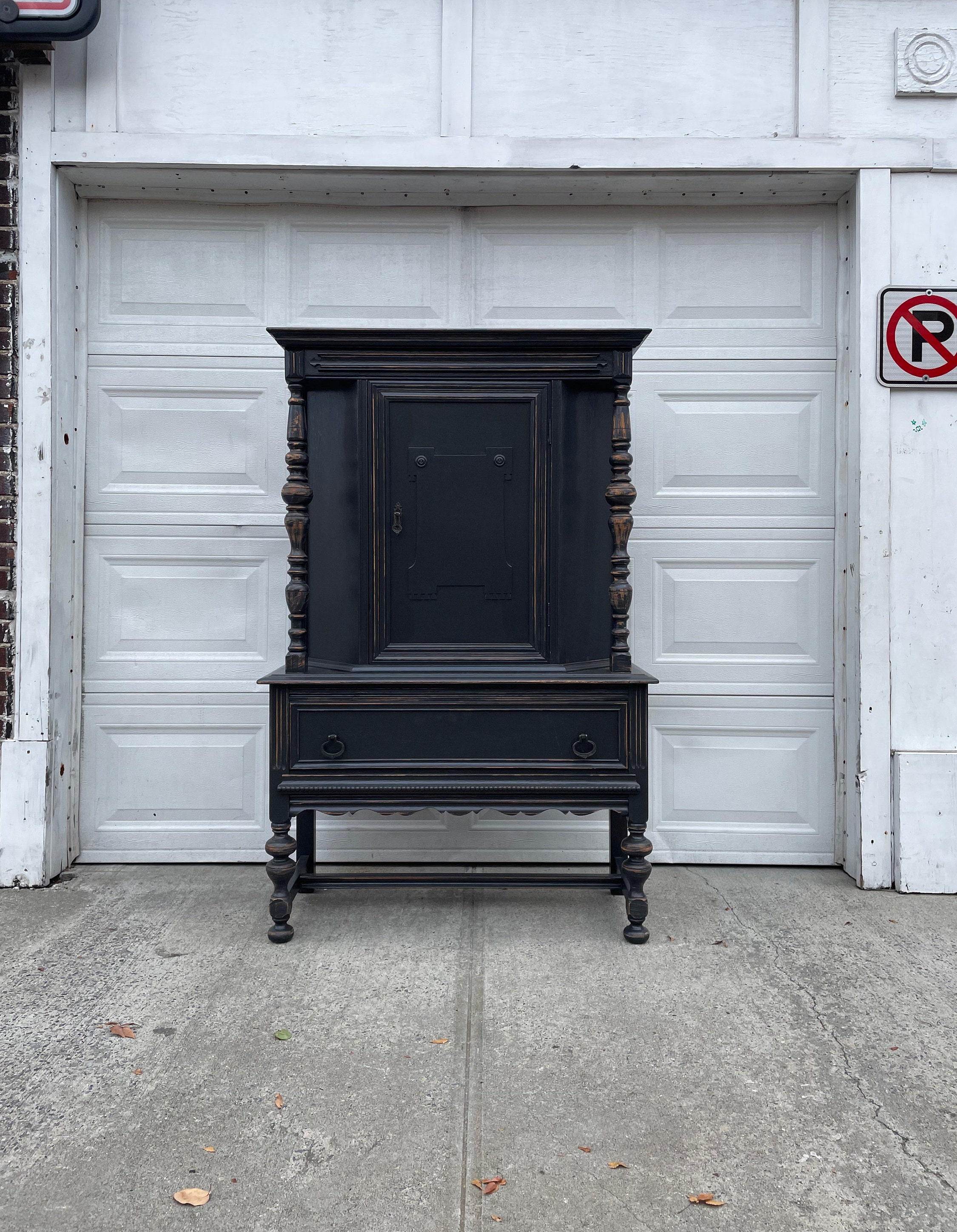 Stunning Antique Distressed Cabinet Black Cabinet Black - Etsy