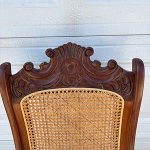 Gorgeous Antique Victorian Rocking Chair, Victorian Living Room, Caned ...