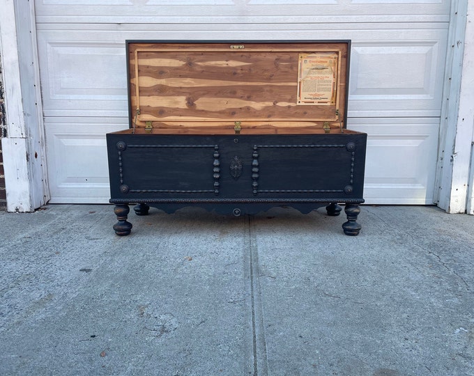 Stunning Vintage Cedar Chest, Painted Chest, Weathered, Distressed ...