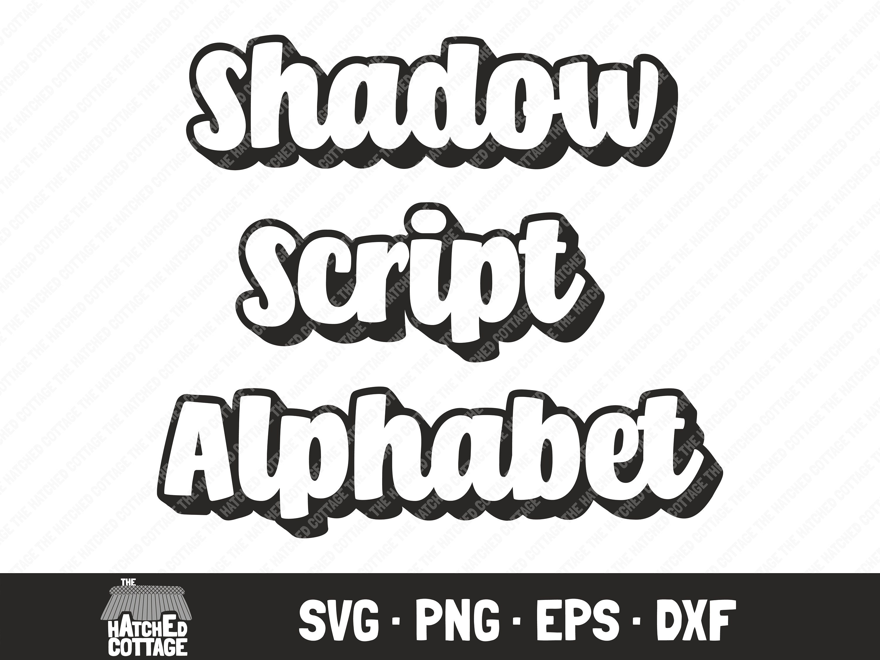 Shadow Script Alphabet SVG Handwritten Script Letters SVG - Etsy