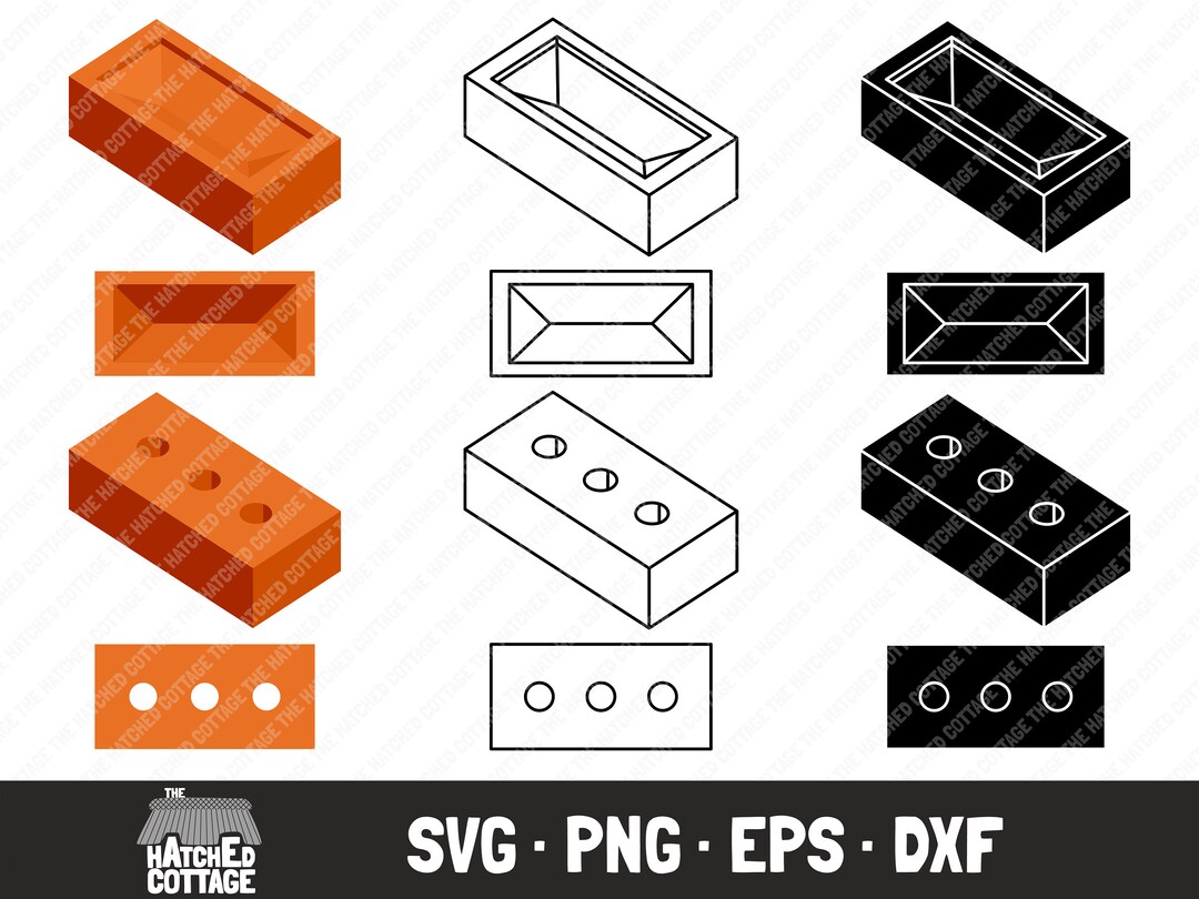 Brick SVG, Frog Brickwork SVG, Core Hole Masonry, Png, Eps, Dxf - Etsy