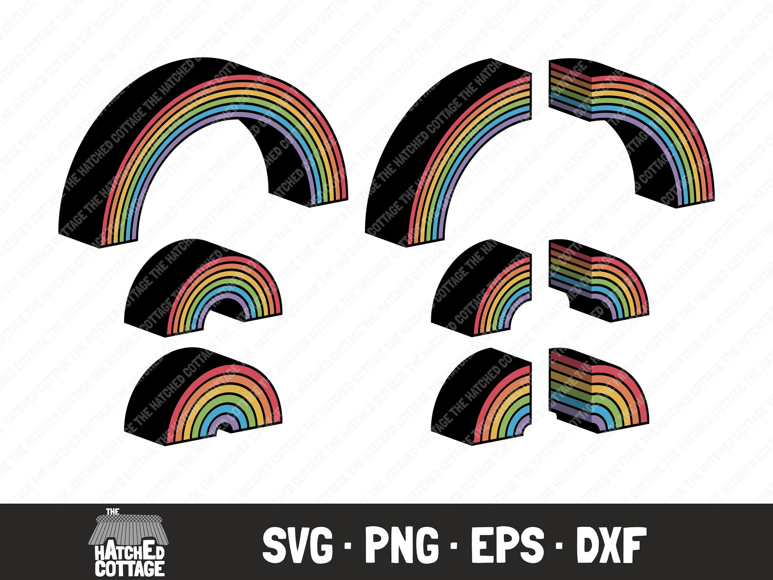 3D Rainbow SVG, Rainbow Layered Cut File, Rainbow Clip Art Svg Png Pdf ...