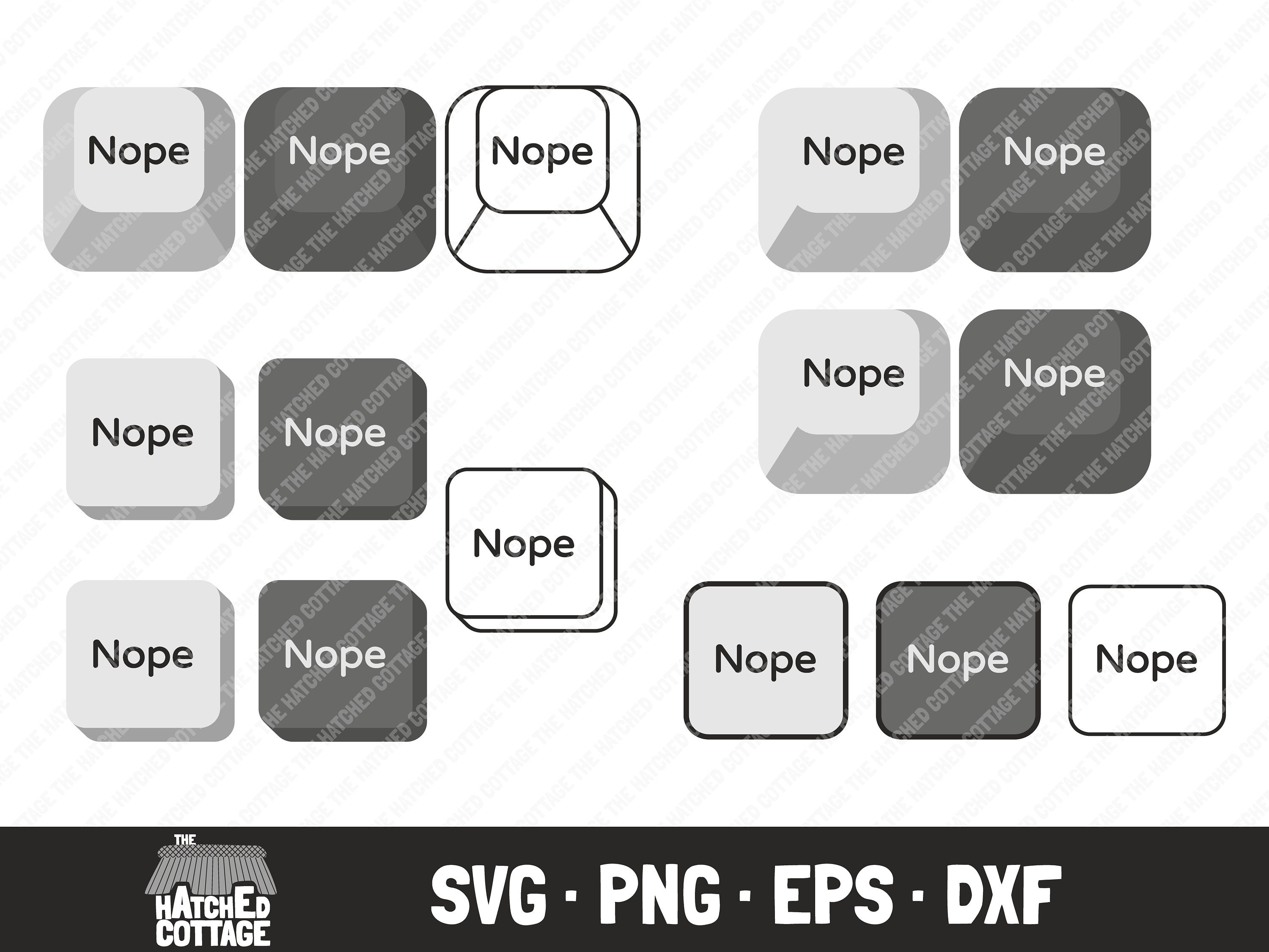 Nope Button SVG, Nope Computer Key, Nope Keyboard Button, Layered Cut ...