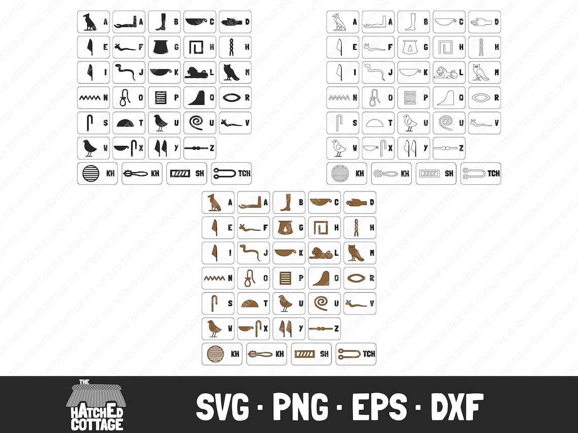 Hieroglyphics SVG, Egyptian Alphabet Clip Art, Png, Eps, Dxf - Etsy
