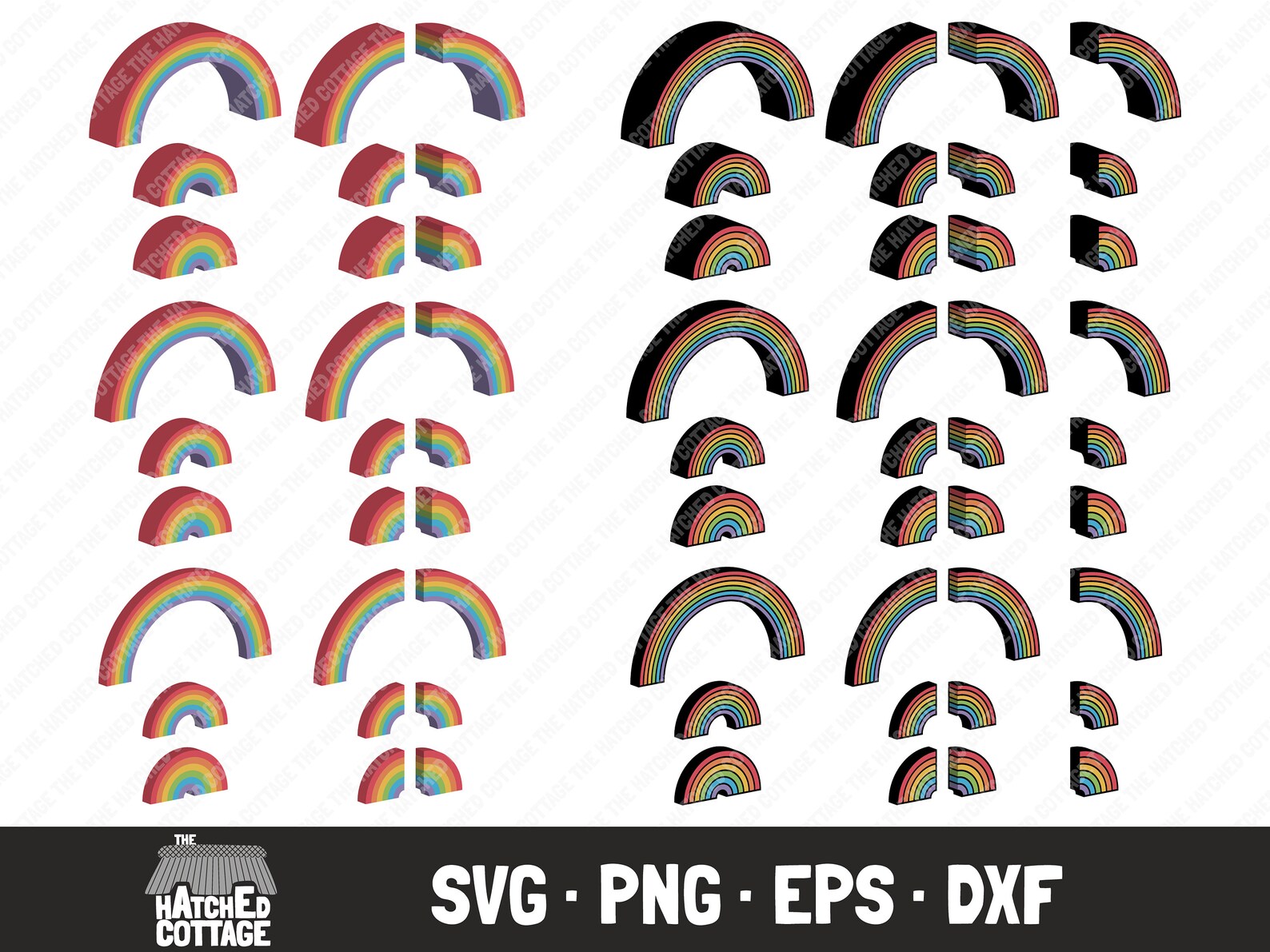 3D Rainbow SVG, Rainbow Layered Cut File, Rainbow Clip Art Svg Png Pdf ...