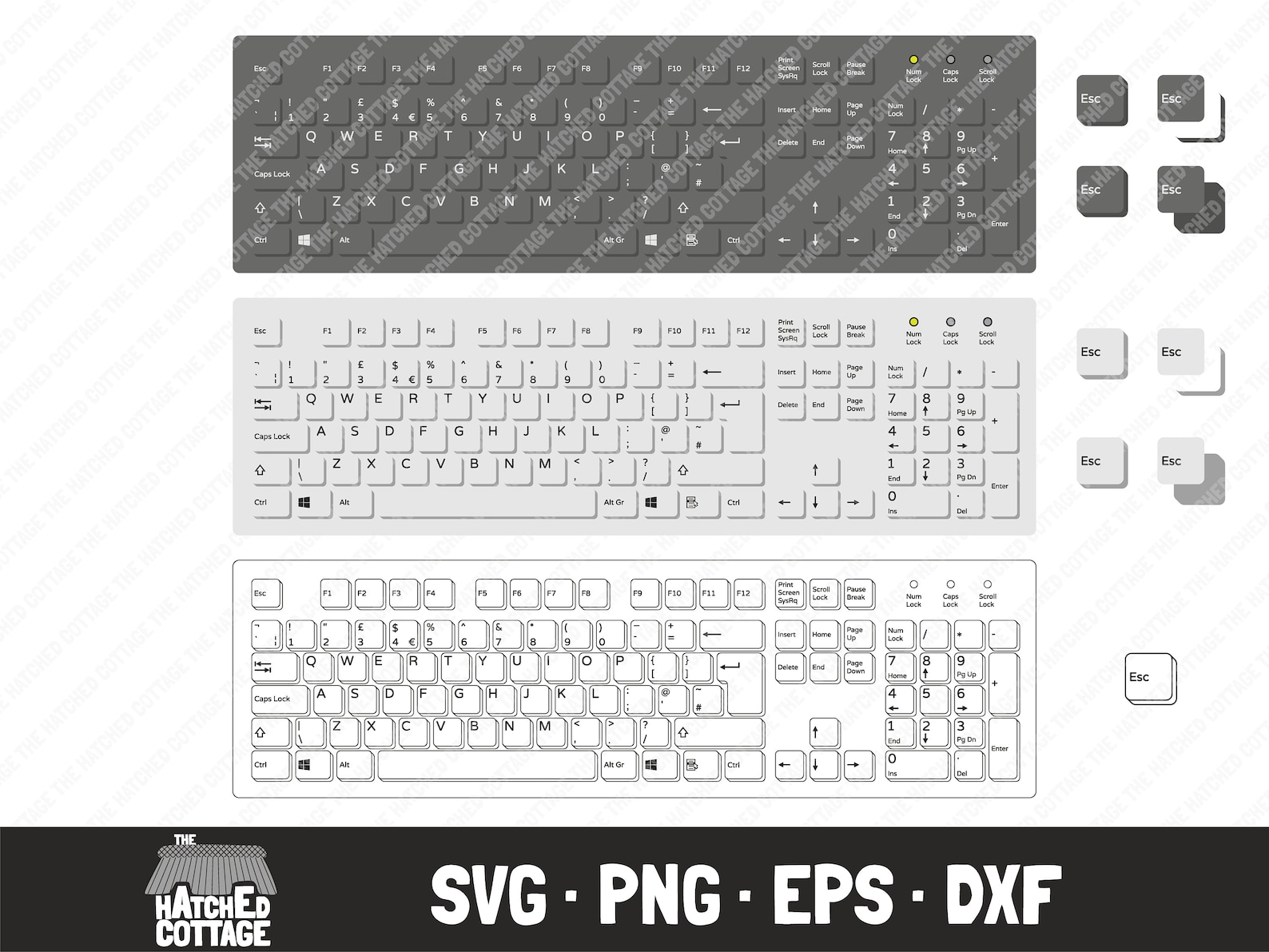 Computer Keyboard SVG, Chiclet Keyboard, Flat Island Keys, PC Hardware ...