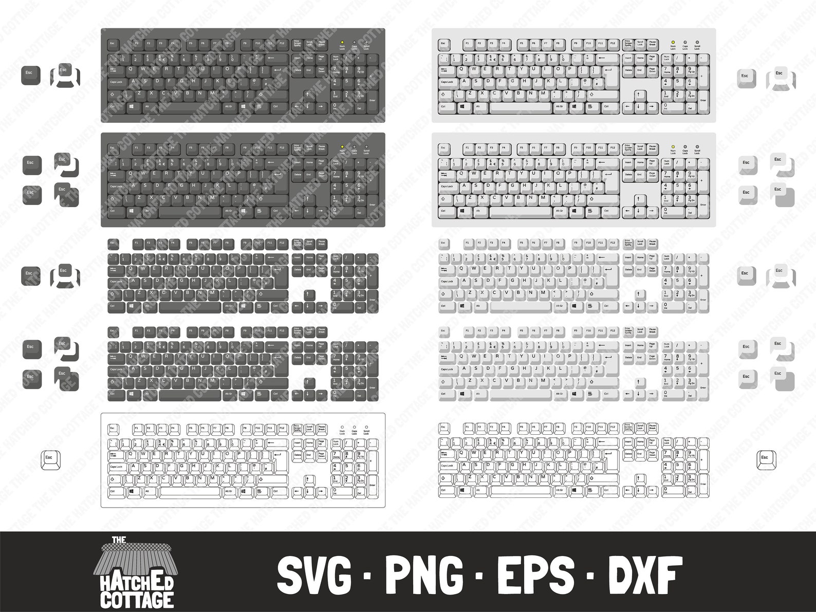 Computer Keyboard SVG, PC Hardware Peripheral SVG, Layered Cut File ...