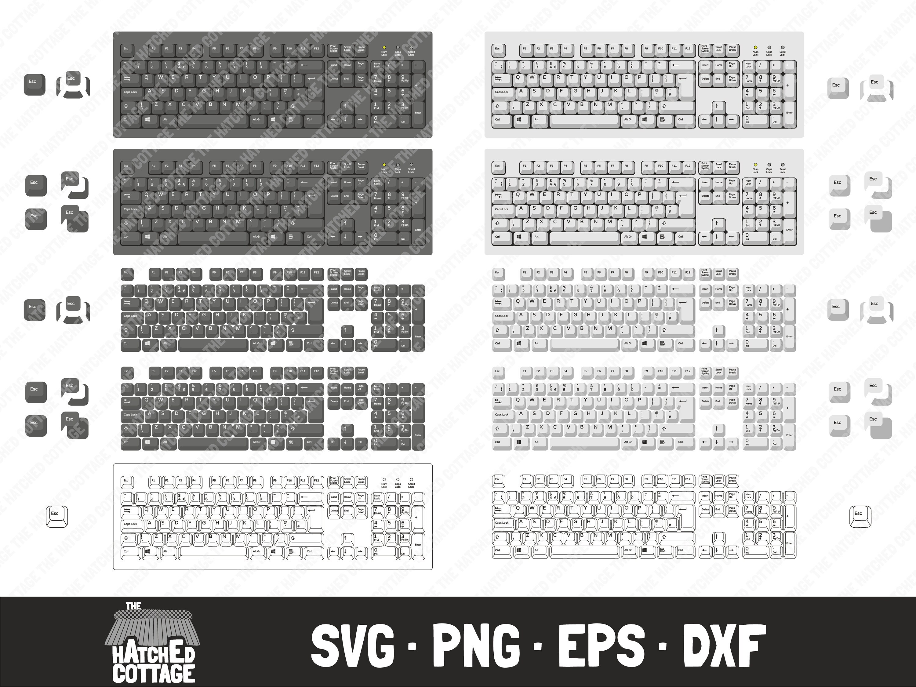 Computer Keyboard SVG, PC Hardware Peripheral SVG, Layered Cut File ...