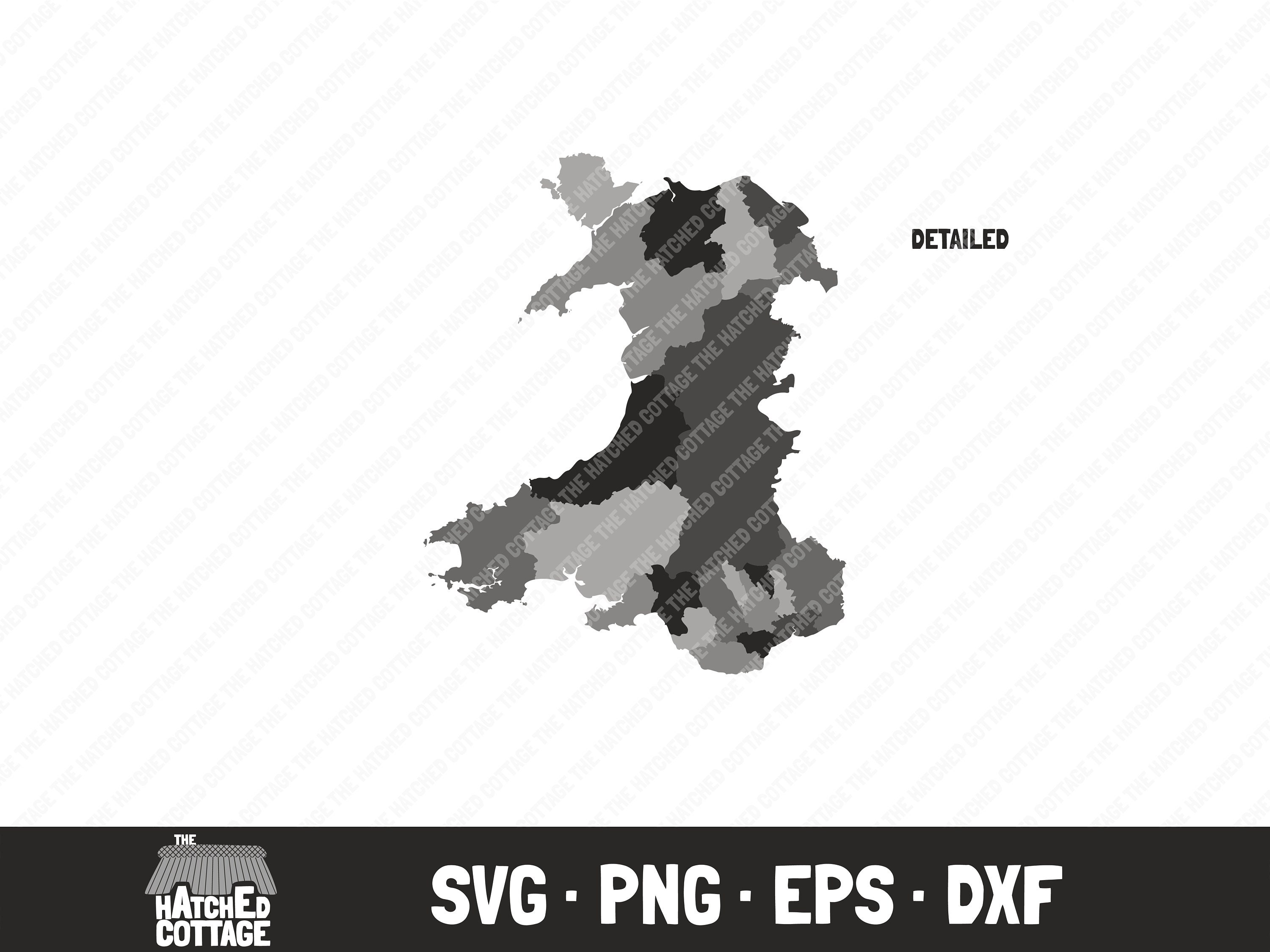 Wales SVG, Welsh Principal Areas, County Map, Clip Art, Svg Png Eps Dxf ...