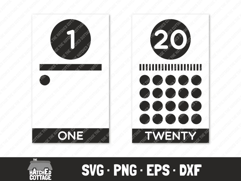 Counting Cards SVG Number Flashcards 1 to 20 Cut Files Clip | Etsy