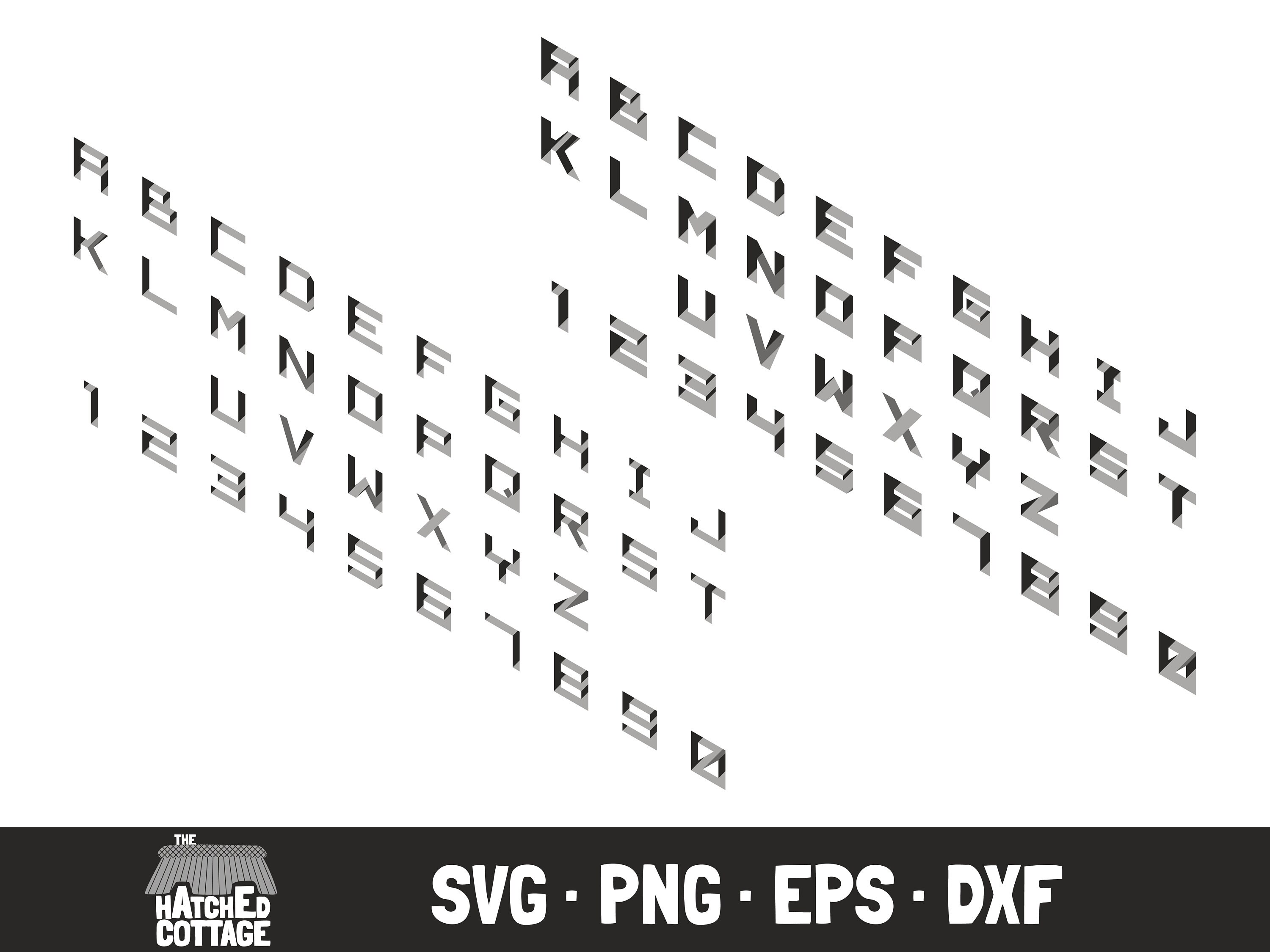 Hole Alphabet SVG, Inner Shadow Letters, Deep Shadow Text, Cut File ...