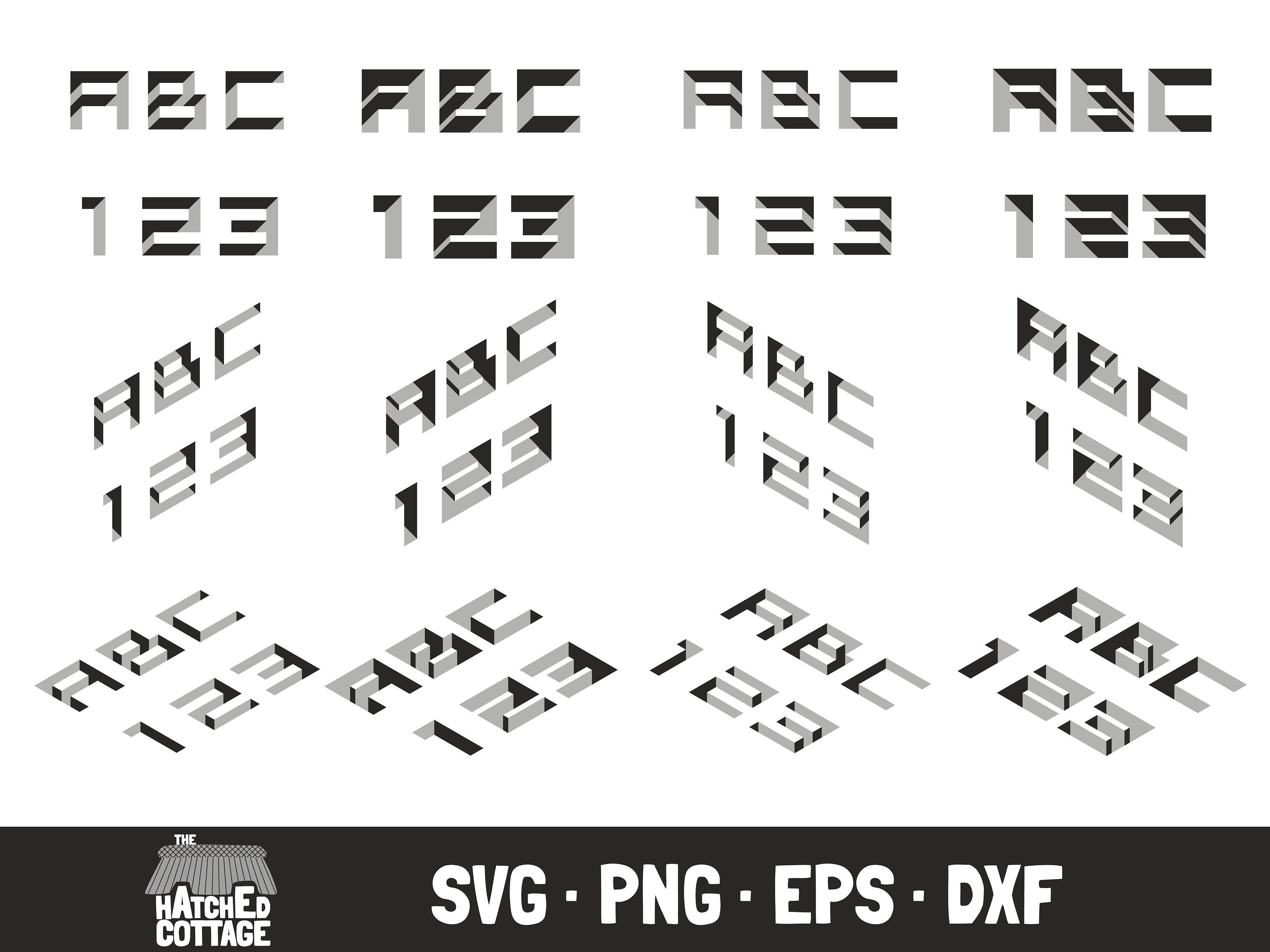 Hole Alphabet Svg Inner Shadow Letters Deep Shadow Text Cut File Clip Art Png Eps Dxf Etsy 
