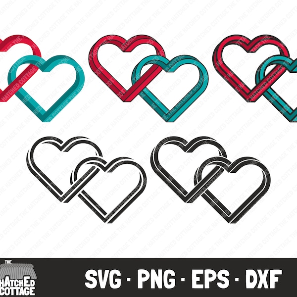 Interlocking Heart Svg - Etsy UK