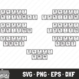 Christmas Periodic Table SVG, Periodic Table Words Cut Files, Xmas ...