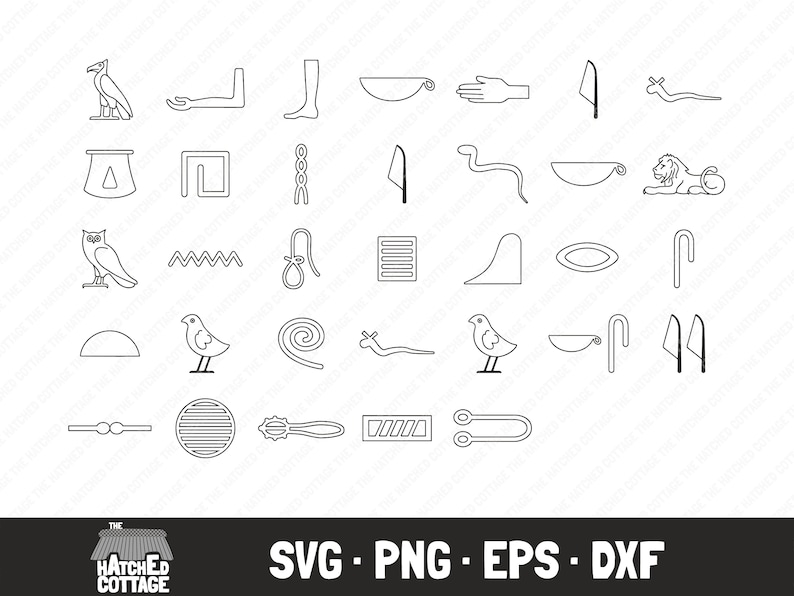 Hieroglyphics SVG, Egyptian Alphabet Clip Art, Png, Eps, Dxf - Etsy