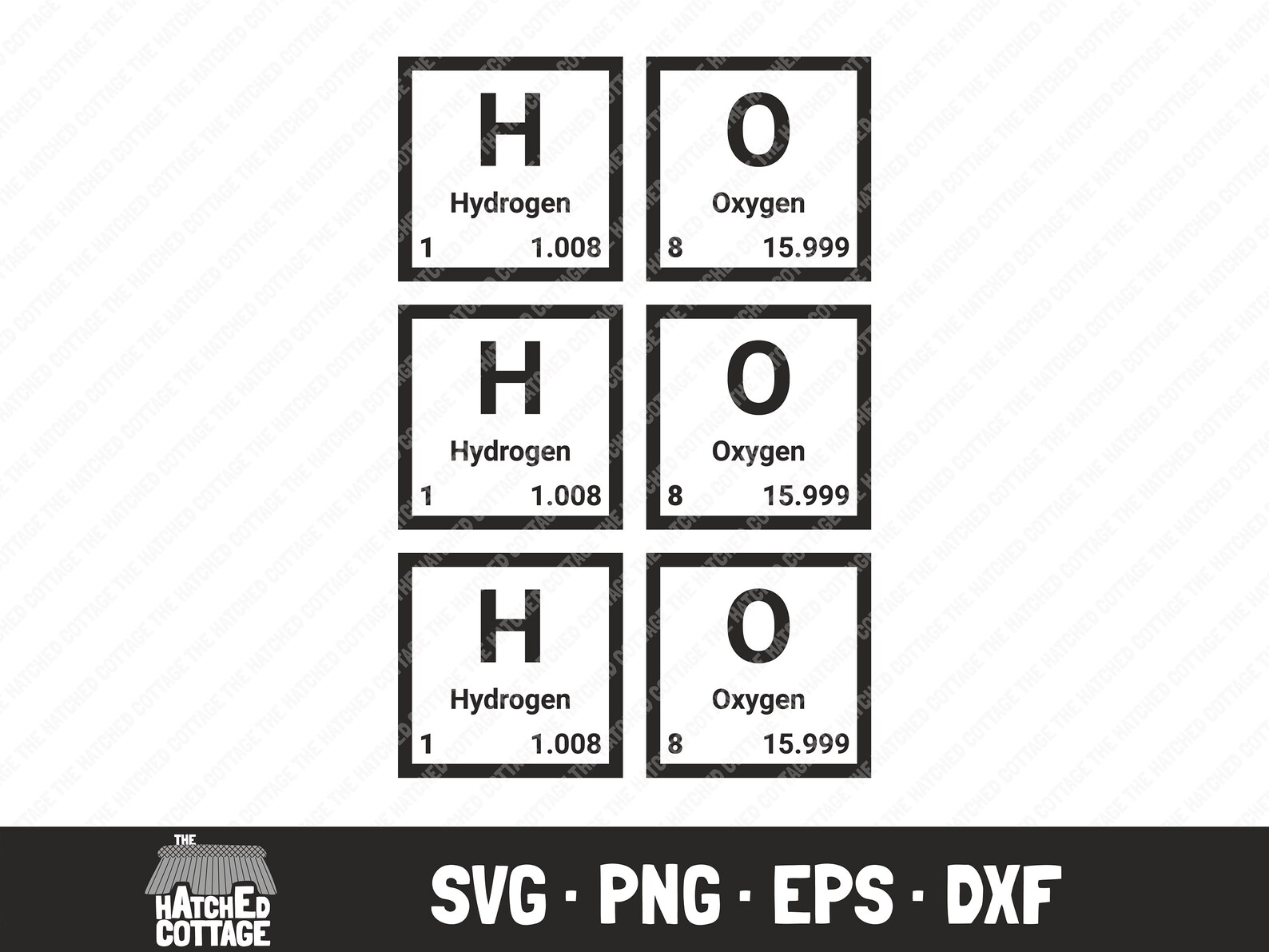 Ho Ho Ho SVG, Christmas Periodic Table SVG, Chemistry Elements, Cut ...