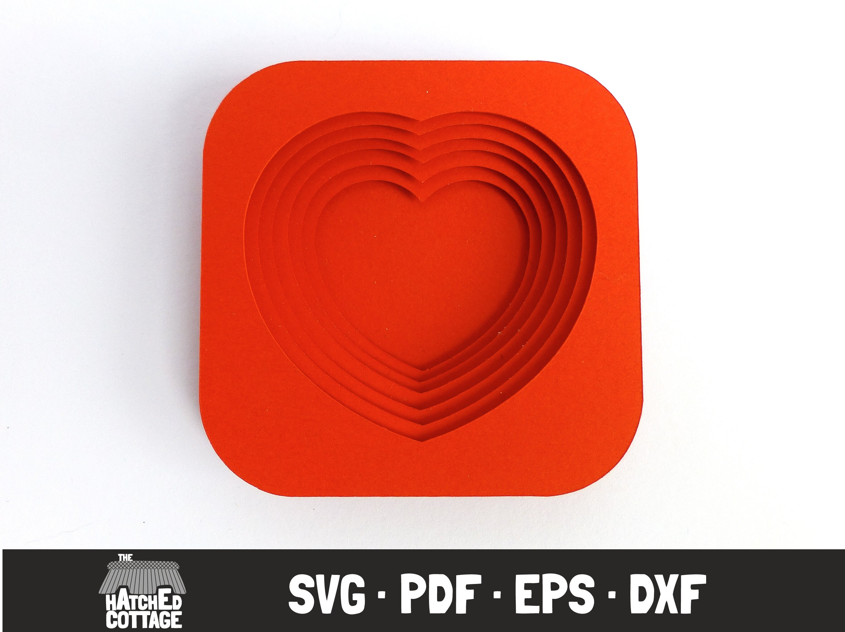 Layered Heart Cards SVG Heart Shadow Box SVG Layered Hearts - Etsy