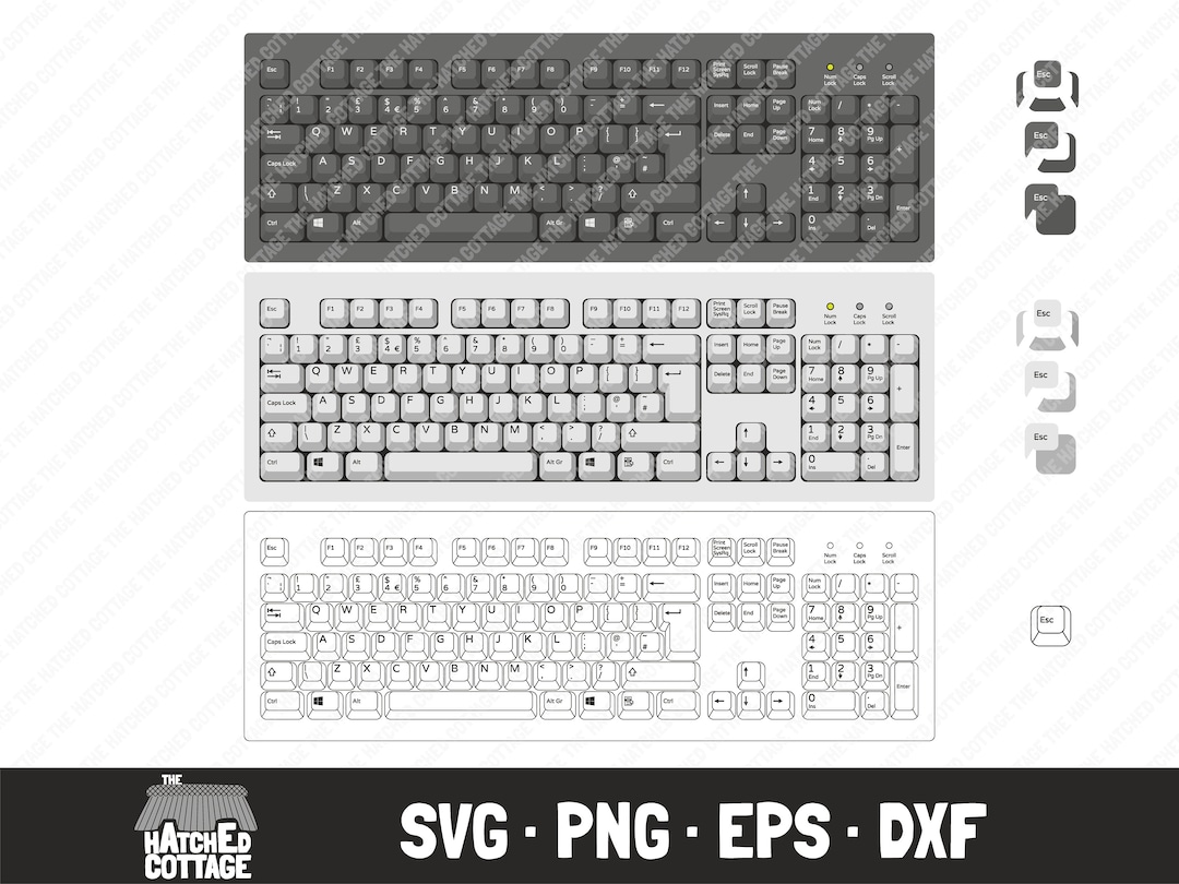 Computer Keyboard SVG, PC Hardware Peripheral SVG, Layered Cut File ...