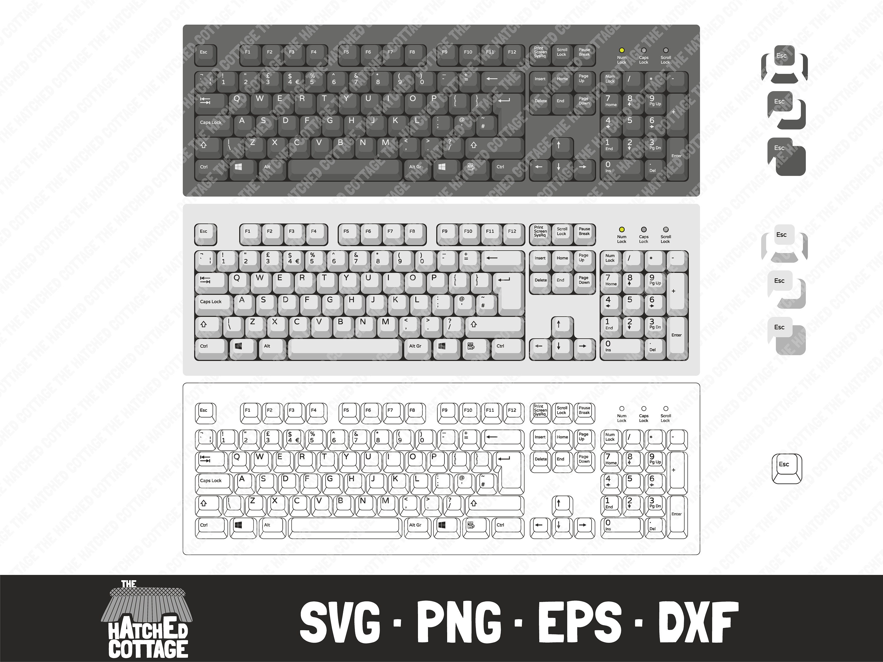 Computer Keyboard SVG, PC Hardware Peripheral SVG, Layered Cut File ...